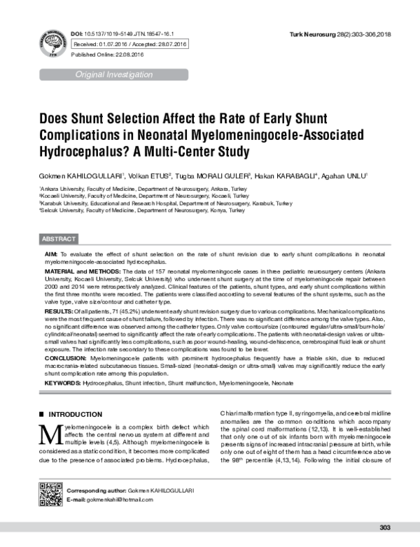 (PDF) Does shunt selection affect the rate of early shunt complications ...