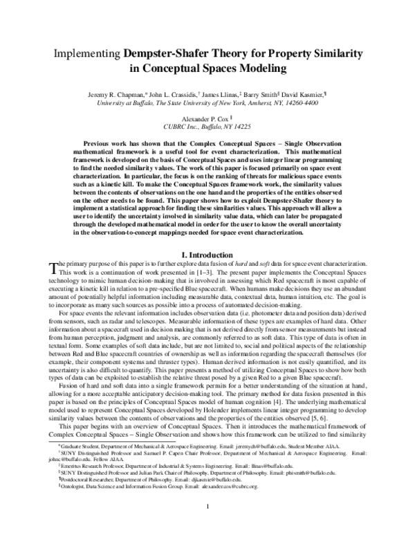 (PDF) Implementing Dampster-Shafer Theory for Property Similarity in Conceptual Spaces Modeling ...