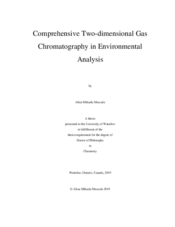 (PDF) Comprehensive two-dimensional gas chromatography in environmental analysis | Alina Muscalu ...