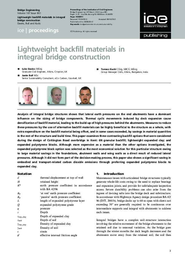 (PDF) Lightweight backfill materials in integral bridge construction
