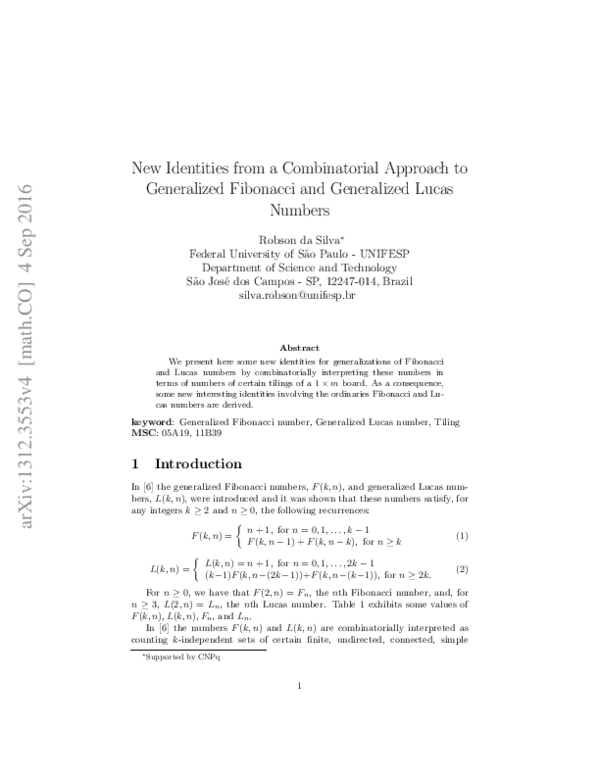 Pdf A Tiling Approach To Generalized Fibonacci And Generalized Lucas