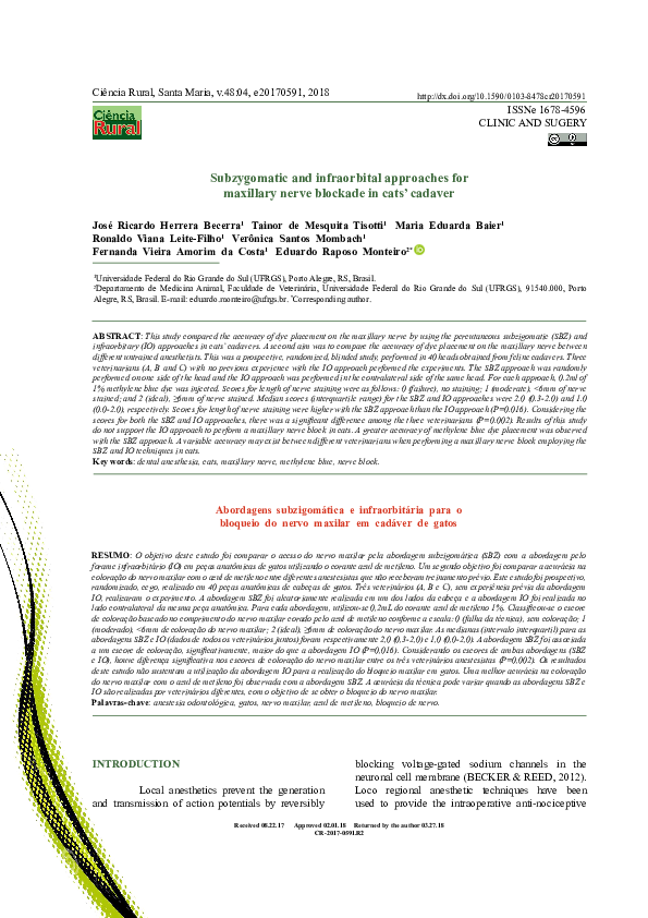 (PDF) Subzygomatic and infraorbital approaches for maxillary nerve ...