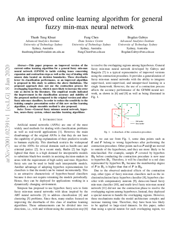 (PDF) An Improved Online Learning Algorithm for General Fuzzy Min-Max ...