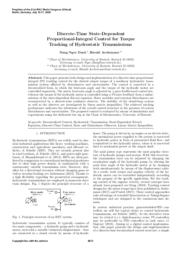 (PDF) Discrete-Time State-Dependent Proportional-Integral Control for Torque Tracking of ...