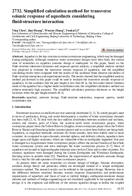 (PDF) Simplified calculation method for transverse seismic response of ...