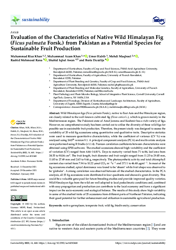 (PDF) Evaluation of the Characteristics of Native Wild Himalayan Fig ...