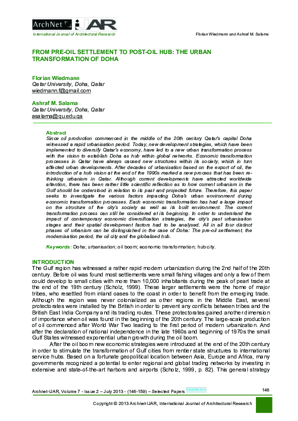 (PDF) Wiedmann, Florian and Salama, Ashraf M. (2013) From pre-oil ...