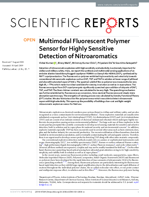 (PDF) Multimodal Fluorescent Polymer Sensor for Highly Sensitive ...
