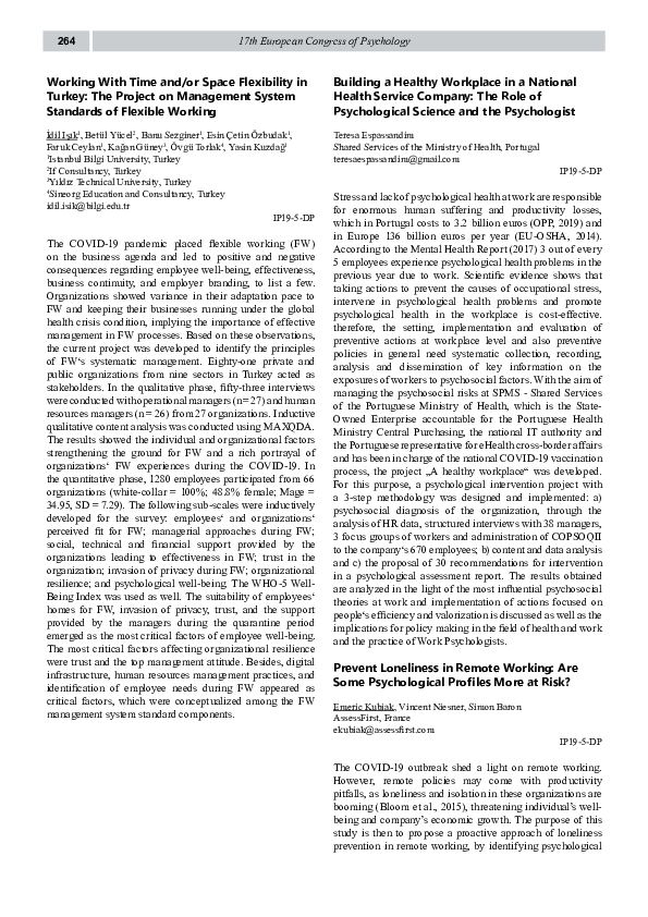 (PDF) Working With Time and/or Space Flexibility in Turkey: The Project ...