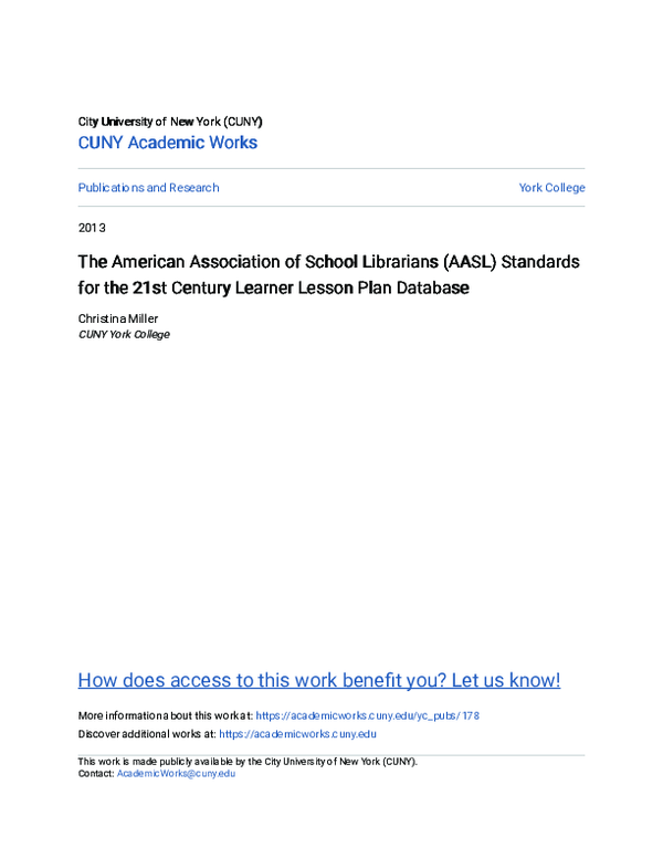 (PDF) The American Association of School Librarians (AASL) Standards ...