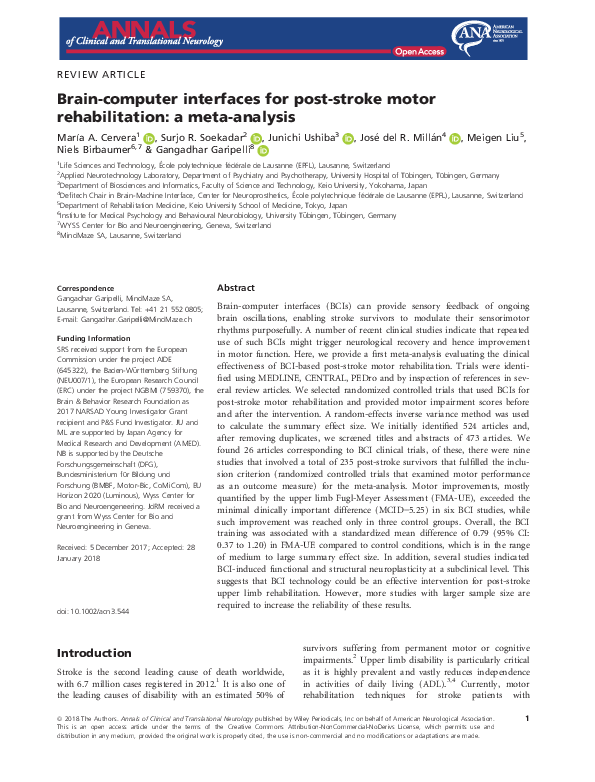 (PDF) Brain-computer interfaces for post-stroke motor rehabilitation: a ...