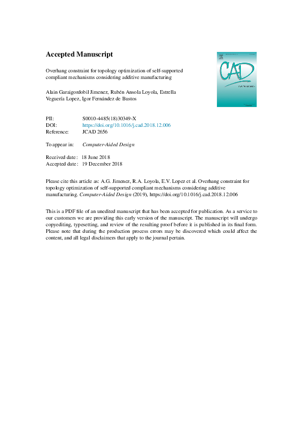(PDF) Overhang constraint for topology optimization of self-supported ...