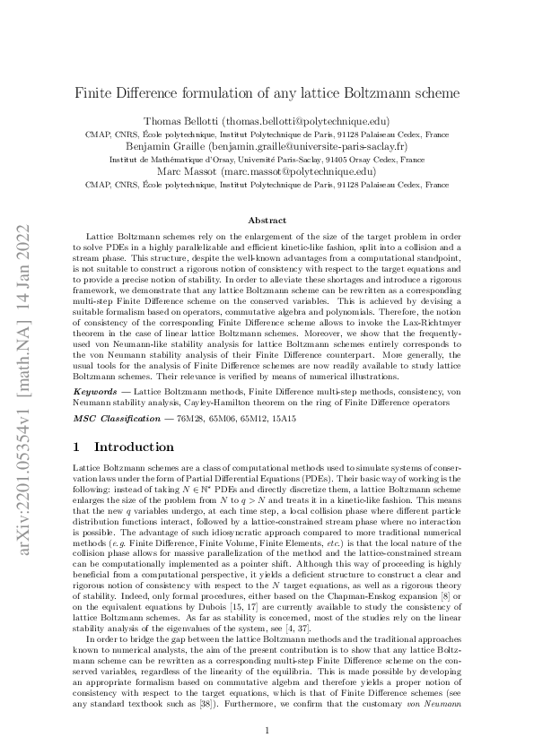 (PDF) Finite Difference formulation of any lattice Boltzmann scheme