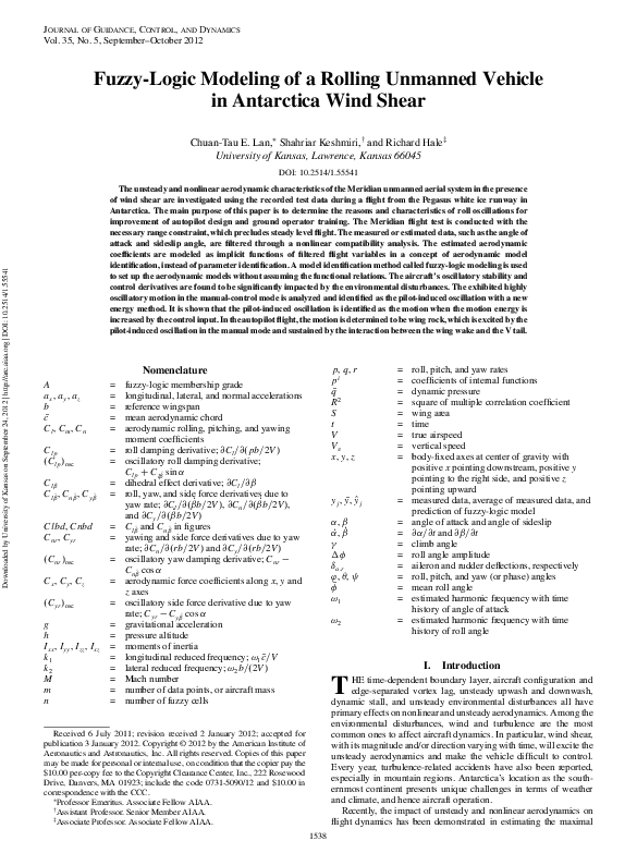 (PDF) Fuzzy-Logic Modeling of a Rolling Unmanned Vehicle in Antarctica ...