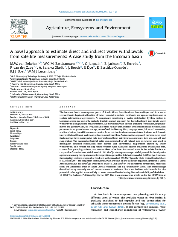 (PDF) A novel approach to estimate direct and indirect water ...