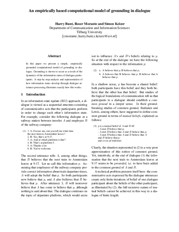 (PDF) An empirically based computational model of grounding in dialogue