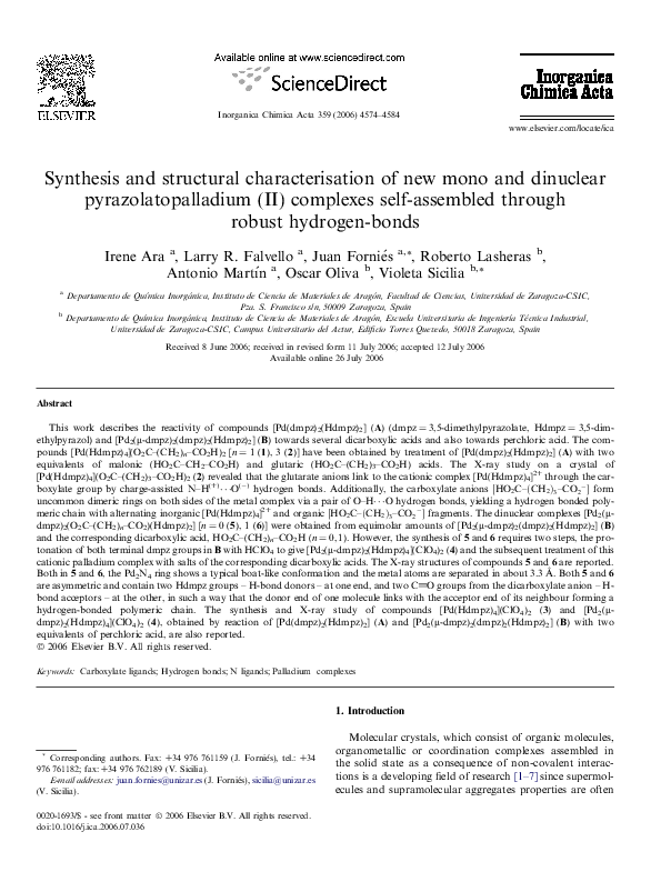 (PDF) Syntheses and Structural Characterization of Dinuclear and Tetranuclear Iron(III ...