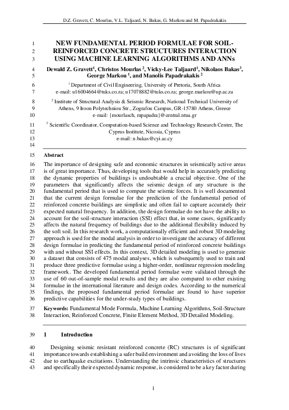 (PDF) Development of a New Fundamental Period Formula by Considering ...