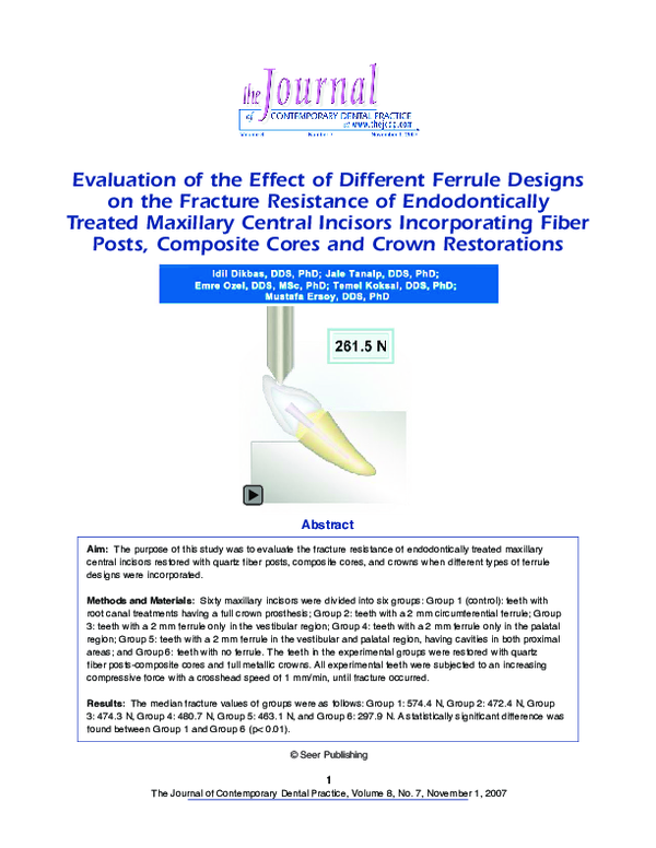 (PDF) Evaluation of the effect of different ferrule designs on the ...