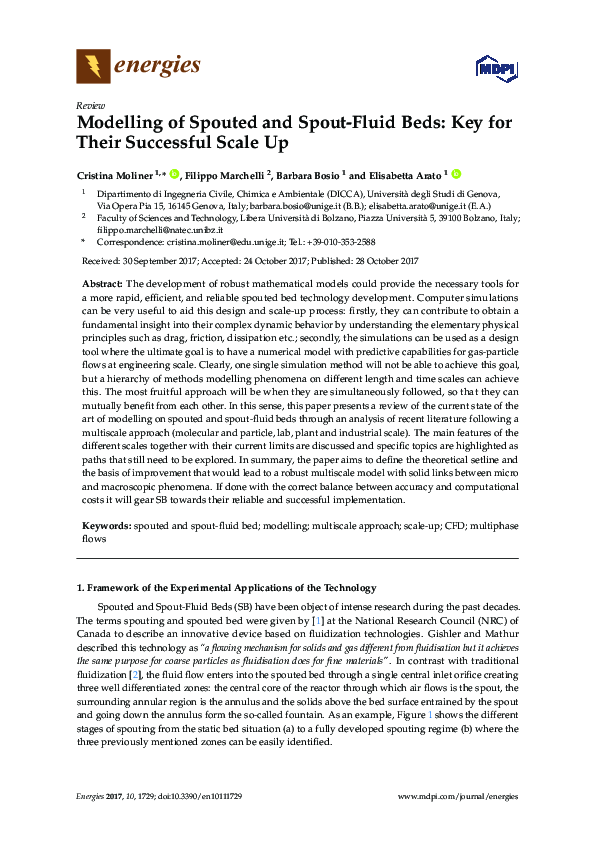 (PDF) Modelling of Spouted and Spout-Fluid Beds: Key for Their ...
