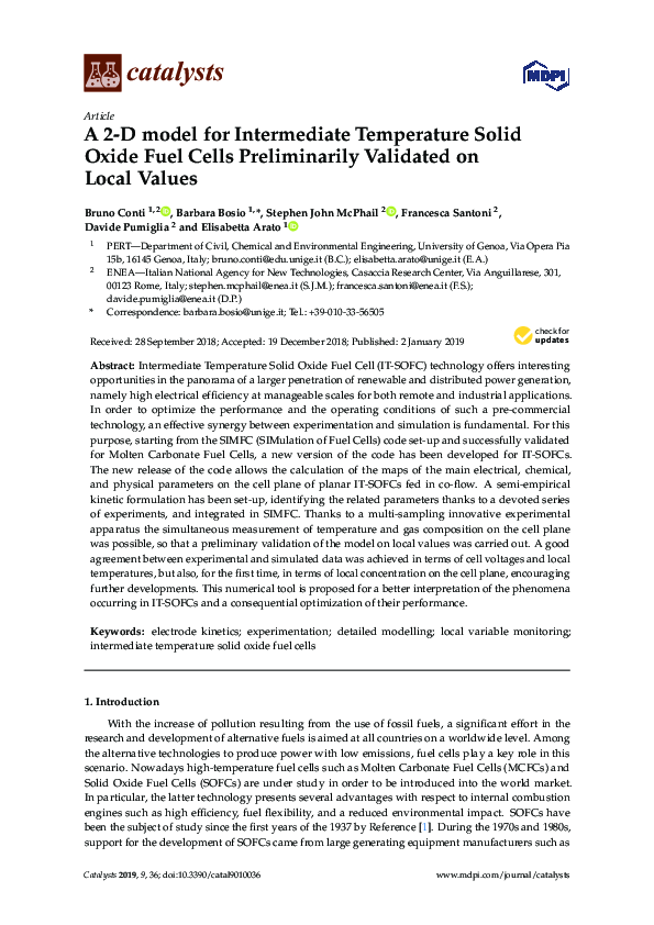 (PDF) Numerical and Experimental Analysis of a Solid Oxide Fuel Cell ...