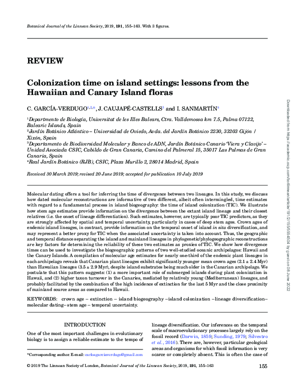 (PDF) Colonization time on island settings: lessons from the Hawaiian ...