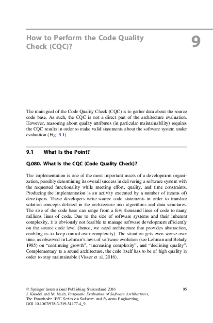 (PDF) How to Perform the Code Quality Check (CQC)?