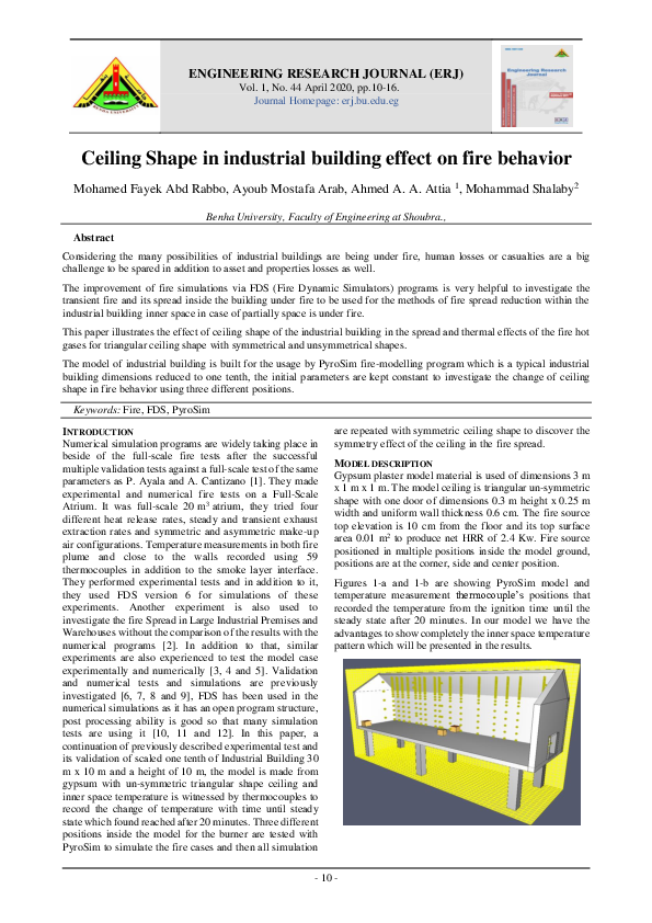 (PDF) Ceiling Shape in industrial building effect on fire behavior