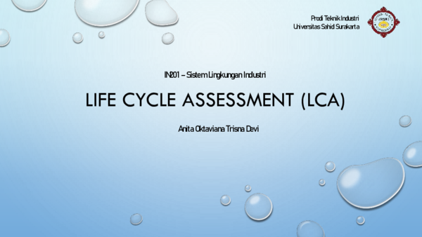 (PDF) Life Cycle Assessment (LCA)
