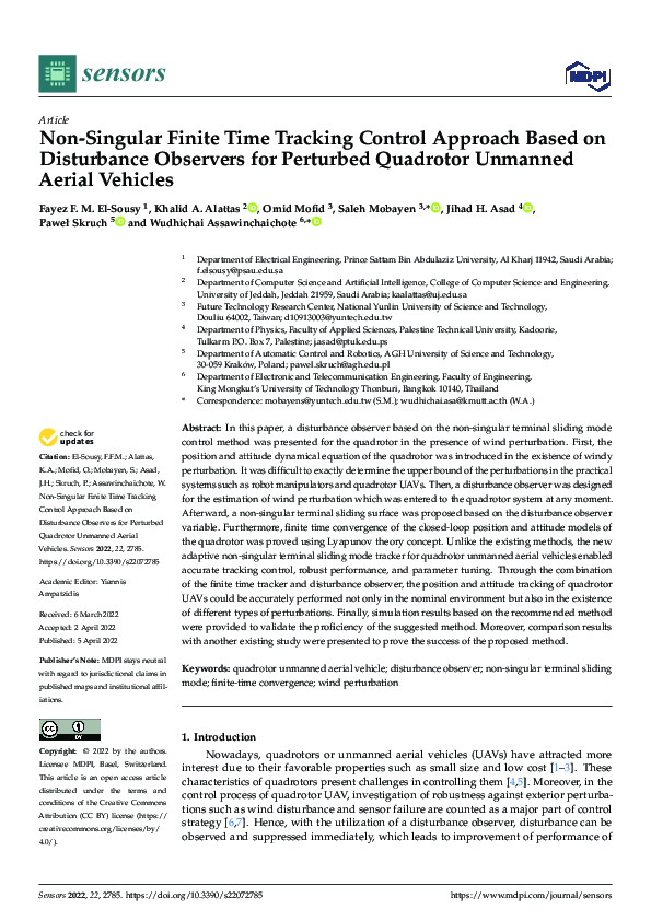 Pdf Non Singular Finite Time Tracking Control Approach Based On