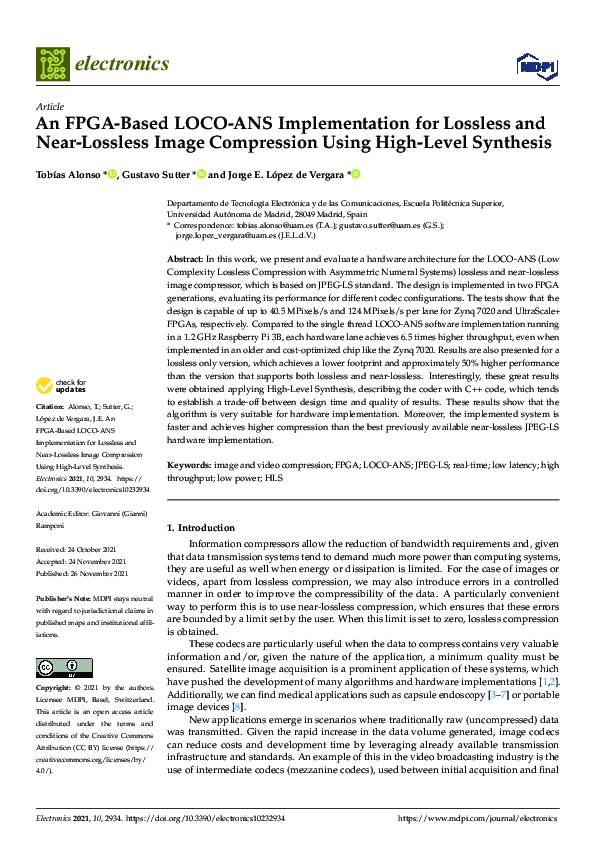 Pdf An Fpga Based Loco Ans Implementation For Lossless And Near Lossless Image Compression 0269