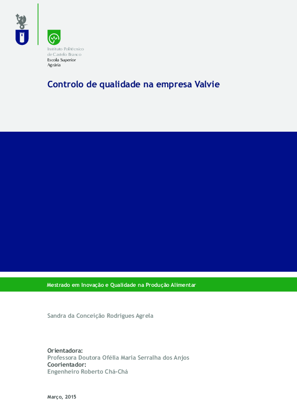 (PDF) Controlo de qualidade na empresa Valvie