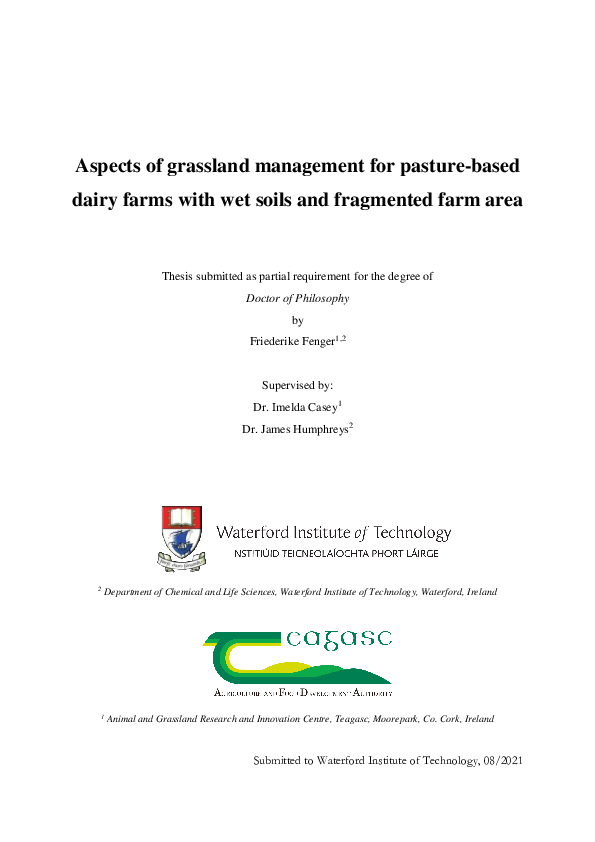 (PDF) Aspects of grassland management for pasture-based dairy farms ...