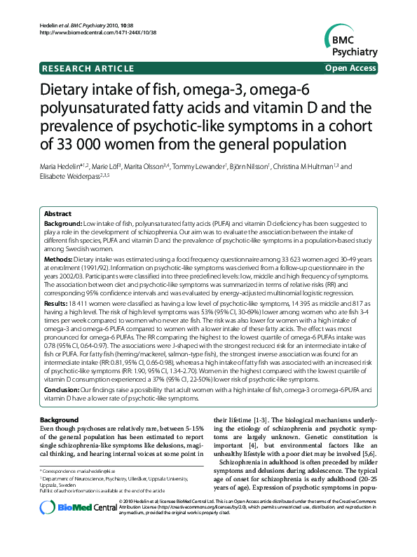 (PDF) Dietary intake of fish, omega-3, omega-6 polyunsaturated fatty acids and vitamin D and the ...