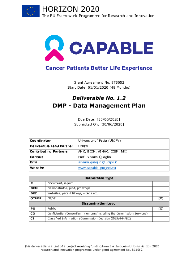 (PDF) CAPABLE Data Management Plan
