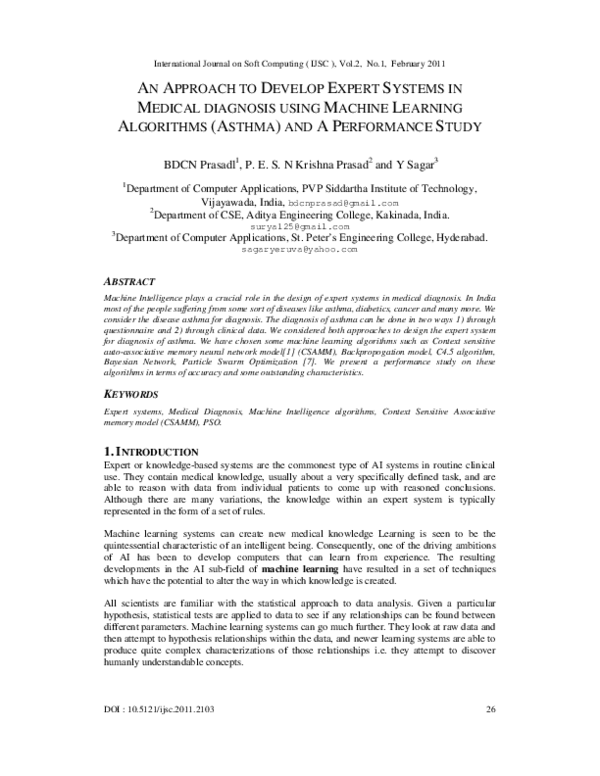 (PDF) An Approach to Develop Expert Systems in Medical Diagnosis Using ...