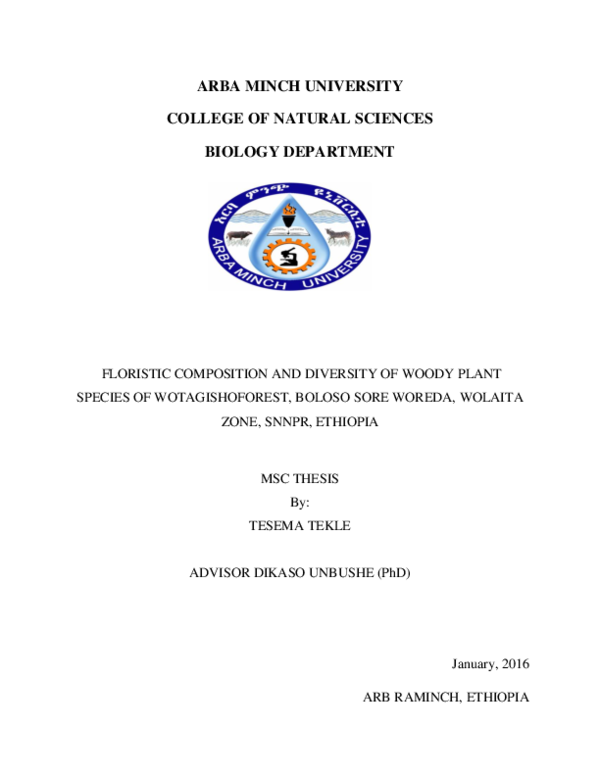 (PDF) Floristic Composition and Diversity of Woody Plant Species of ...