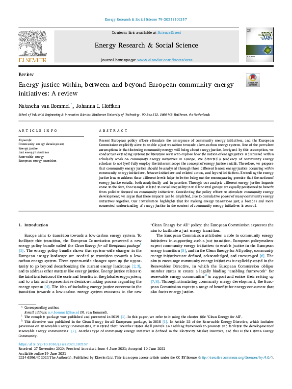 (PDF) Energy justice within, between and beyond European community ...