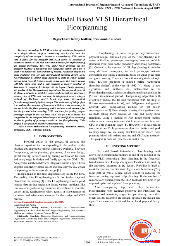 (PDF) BlackBox Model Based VLSI Hierarchical Floorplanning