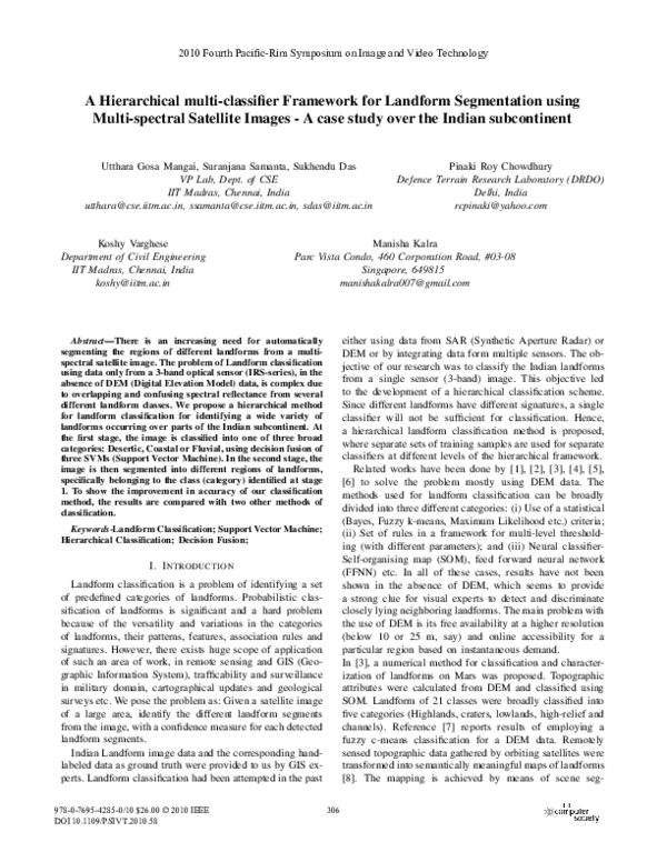 Pdf A Hierarchical Multi Classifier Framework For Landform