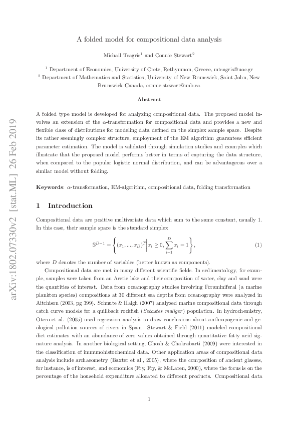 Pdf A Folded Model For Compositional Data Analysis