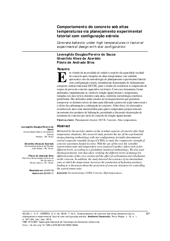 (PDF) Comportamento do concreto sob altas temperaturas via planejamento ...
