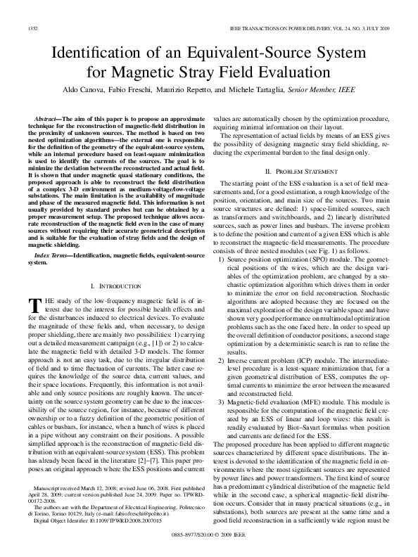 (PDF) Identification of an Equivalent-Source System for Magnetic Stray ...