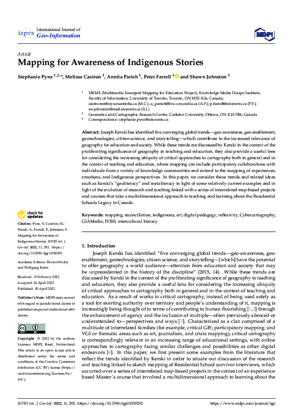 (PDF) Mapping for Awareness of Indigenous Stories