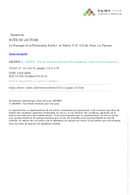 (PDF) Note de lecture