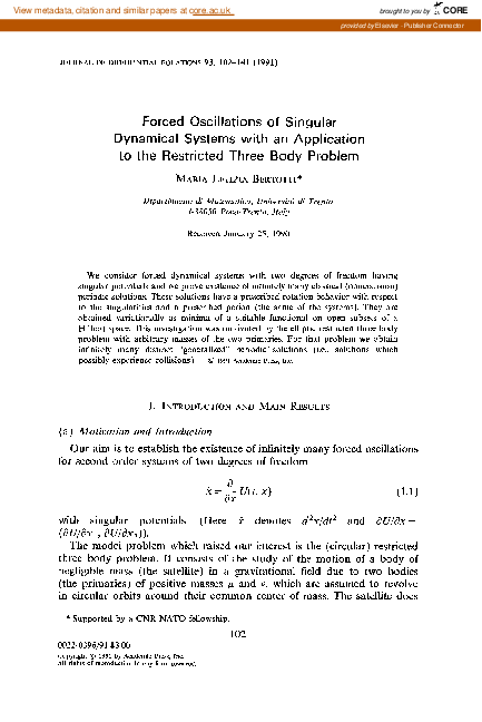 Pdf Forced Oscillations Of Singular Dynamical Systems With An