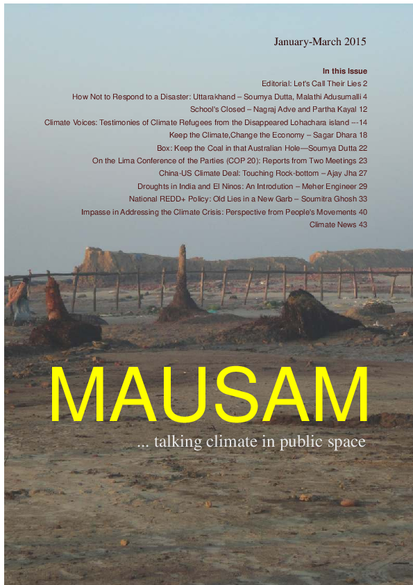 (PDF) MAUSAM... talking climate in public space In this Issue Editorial: Let's Call Their Lies 2