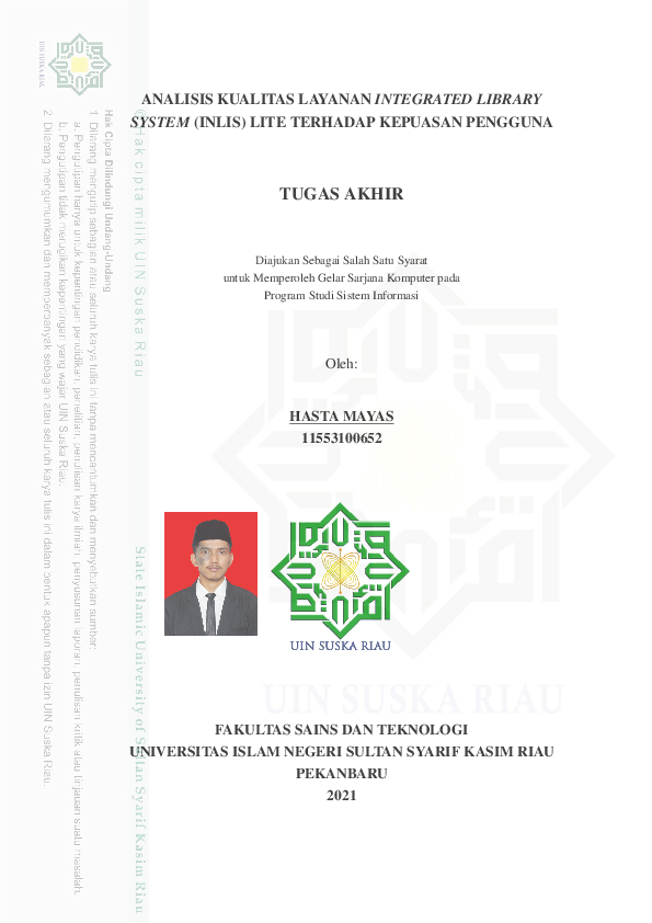 (PDF) Analisis Kualitas Layanan Integrated Library System (Inlis) Lite ...
