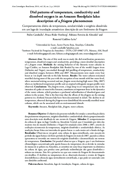 (PDF) Diel patterns of temperature, conductivity and dissolved oxygen ...