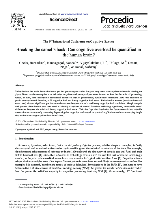 (PDF) Breaking the Camel's Back: Can Cognitive Overload be Quantified ...